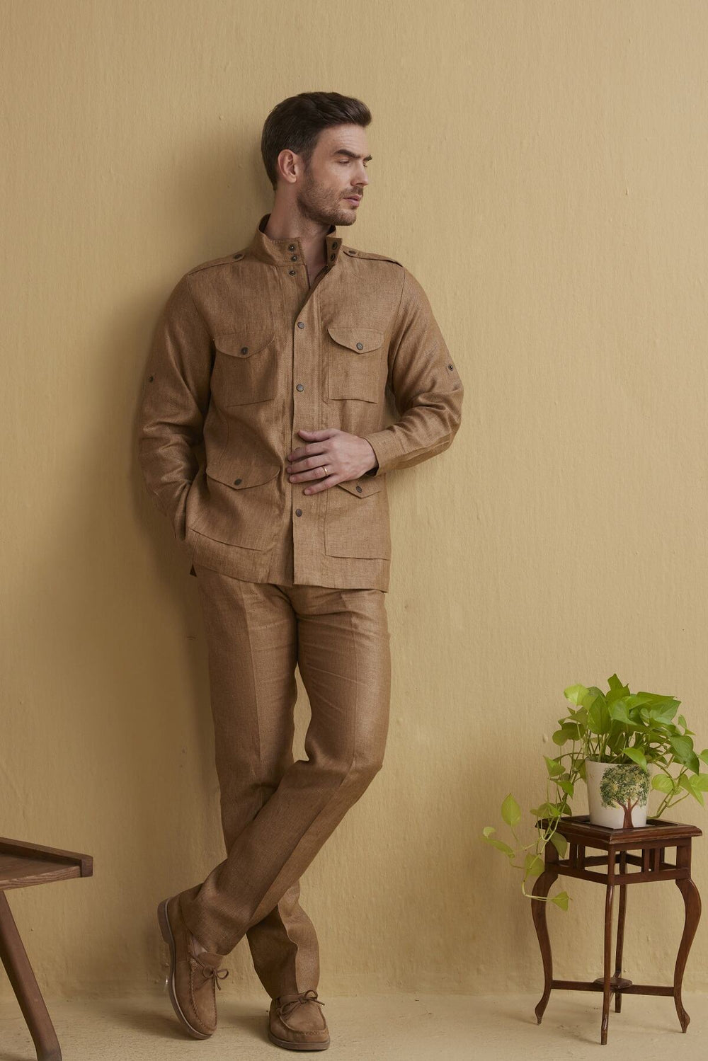 The Gallant Safari | Linen Safari Suit For Men's | Yellwithus