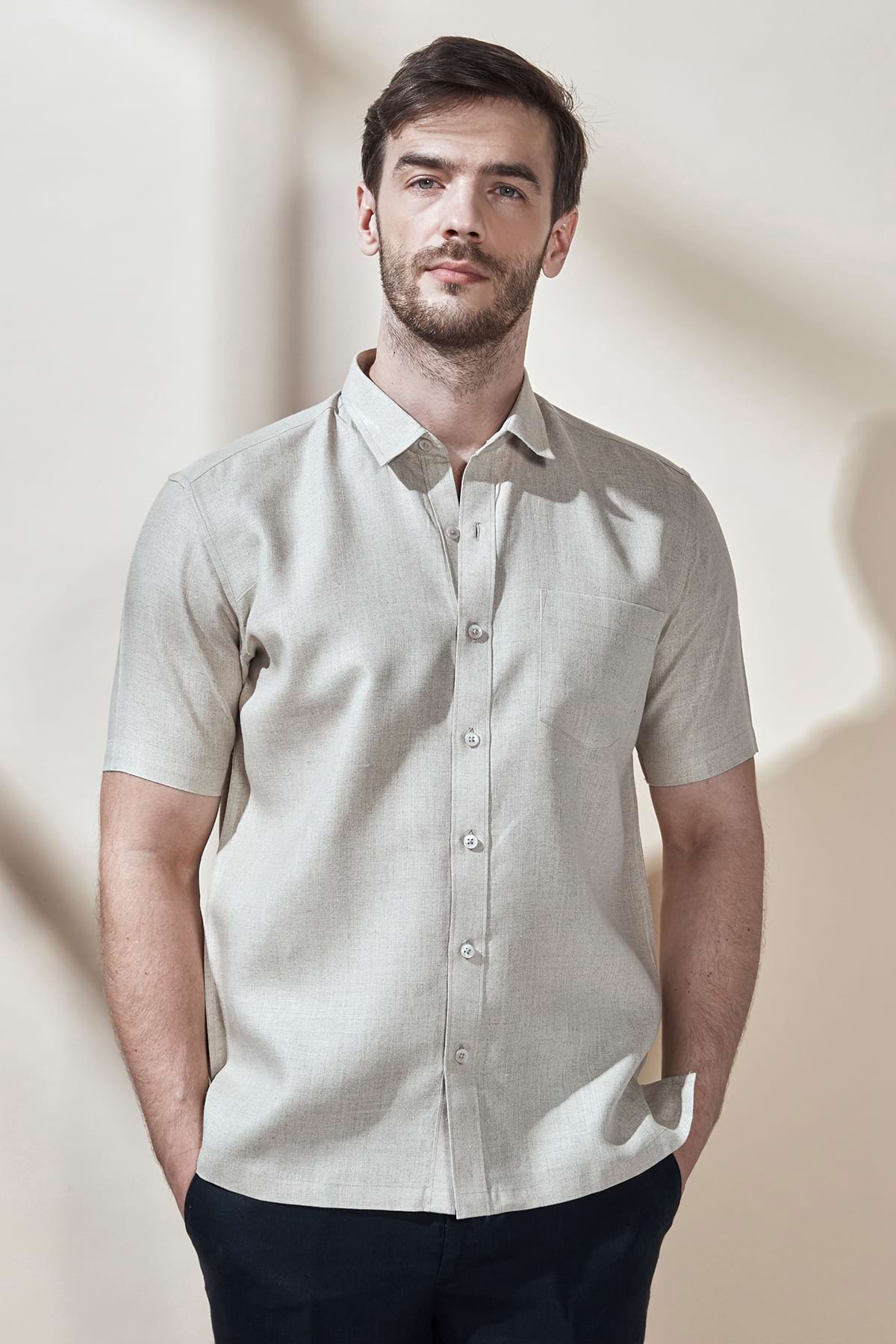 The Zalias Shirt - Natural 100% Linen | Yellwithus.com